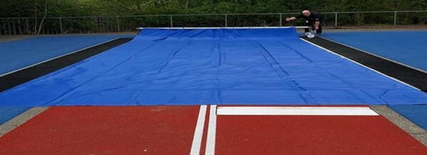 Tarpaulin long jump pit covers in any size and colour