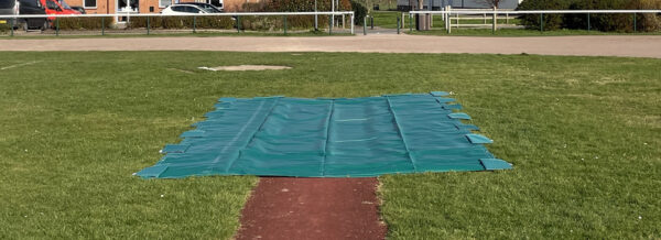 Tarpaulin long jump pit covers in any size and colour